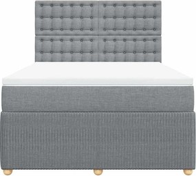 Box spring postel s matrací světle šedá 160 x 200 cm textil 3292121