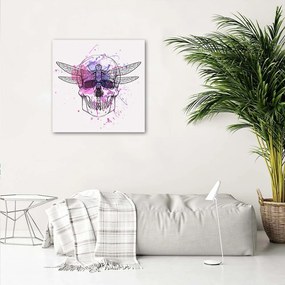 Gario Obraz na plátně Lebka a vážka Rozměry: 30 x 30 cm