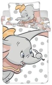 Bílo-šedé bavlněné dětské povlečení do postýlky 100x135 cm Dumbo "Dots" – Jerry Fabrics