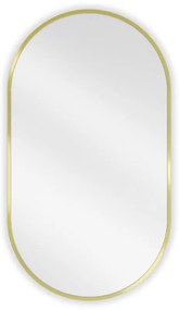Mexen Loft, oválné koupelnové zrcadlo 80 x 45 cm, barva rámu zlatá lesklá, 9851-080-045-000-50