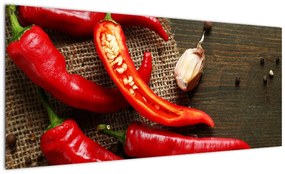 Obraz - chilli papriky (100x40cm)