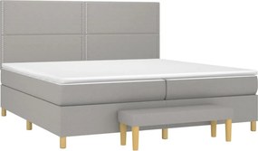 Box spring postel s matrací světle šedá 200 x 200 cm textil 3137101