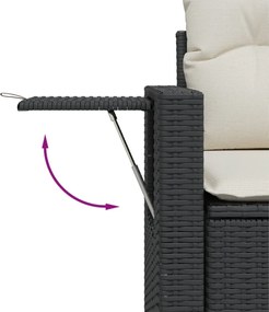 vidaXL 8dílná zahradní sedací souprava s poduškami polyratan [3219925] Barva: Černá