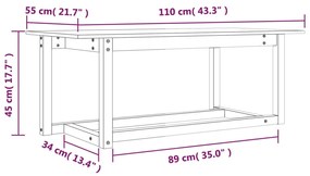 Konferenční stolek černý 110 x 55 x 45 cm masivní borové dřevo - Default Title