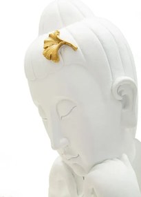 Dekorace na stůl Buddha B 21 cm bílá/zlatá