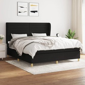 Box spring postel s matrací černá 160x200 cm textil 3128615