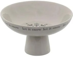 Vánoční miska na nožce Let It Snow 19 cm Bloomingville