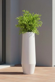 Designový květináč BERBELO, sklolaminát, výška 80 cm, bílý mat, outlet