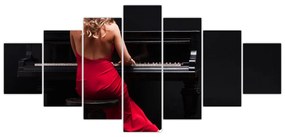Obraz ženy hrající na klavír (210x100 cm)