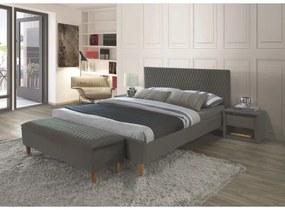 Manželská postel AZURRO Velvet | 140 x 200 cm Barva: Šedá