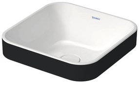 Duravit Happy D.2 Plus - Umyvadlová mísa broušená, 40x40 cm, antracit matná a bílá, 2359406100