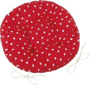 Bellatex Sedák Adéla prošívaný kulatý Červená,Bílá 40 cm, (průměr)