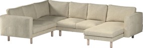 Potah na pohovku IKEA Norsborg rohová, 5-místná se šezlongem barva béžová látka lesklé, pletený vzor, vzorované
