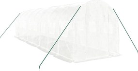 Skleník s ocelovým rámem bílý 16 m² 8 x 2 x 2 m 3188030