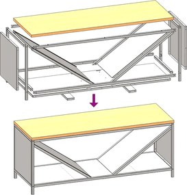 vidaXL Stojan na palivové dřevo s dřevěnou horní deskou černý