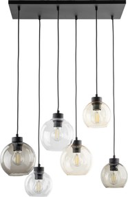 TK Lighting Černý závěsný lustr Cubus pro žárovku 6x E27 TK2164
