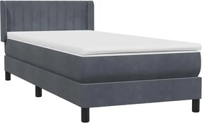 Box spring postel s matrací tmavě šedá 80x220 cm samet 3318304