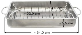 Elo 53434 Basic Pekáč nerezový s grilovacím roštěm 34 x 24 x 5,5 cm