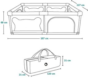Lionelo - Hrací ohrádka WILLOW béžová