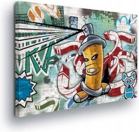 Obraz 100x75 Graffiti street-art postavička z kresleného filmu barva ve spreji barvy
