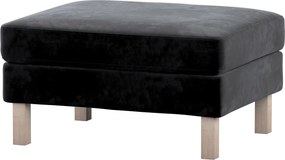 Potah na podnožku IKEA Karlstad barva černá látka lesklé, sametová