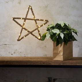 Jutta LED dekorační hvězda s jutovým lankem