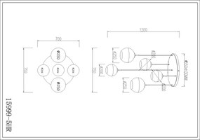 Globo 15999-5HR - Lustr na lanku RAGUSA 5xE27/60W/230V