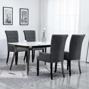 vidaXL Jídelní židle s područkami 4 ks textil [276906] Barva: Tmavě šedá