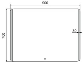 Nimco LED zrcadlo 900x700 s dotykovým senzorem ZP 17019V