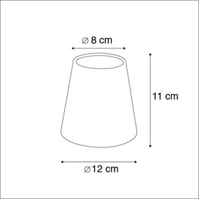 Bavlněný klip-on stínidlo černé 12 cm kulaté se zlatým vnitřkem