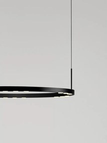 Matně černé hliníkové LED stmívatelné závěsné svítidlo ø 60 cm Lunette – Nova Luce