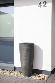 Květináč CITY, sklolaminát- vzhled kamene, výška 100 cm,  antracit