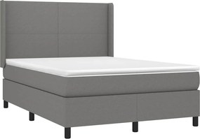 Box spring postel s matrací tmavě šedá 140x200 cm textil 3131274