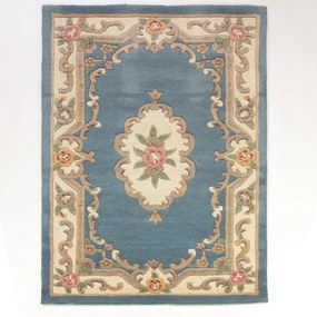 Modrý vlněný koberec Flair Rugs Aubusson, 120 x 180 cm