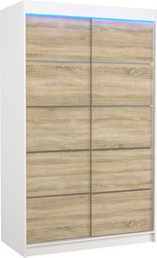ADRK Furniture Posuvná skříň s LED osvětlením BENISSO 120 ADRK-SW-BEN-WS-120+L