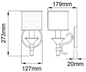 Kichler KL-LACEY1-AP - Nástěnné svítidlo LACEY 1xE14/40W/230V matný chrom