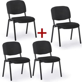 Konferenční židle VIVA PLUS 3+1 ZDARMA - černé nohy, černá