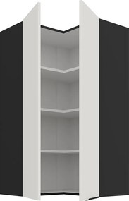 ARIA wb | horní kuchyňská skříňka 60x60 GN-108 2F (90°) rohová s policemi | EXTRA VYSOKÁ | 60x60 cm | černá/bílá