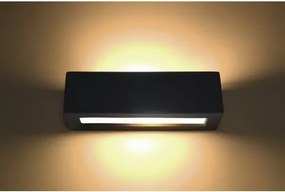 Nástěnné keramické svítidlo SOLLUX Vega E27 1x60W bez zdroje SL.0878 černá