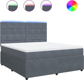 Box spring postel s matrací tmavě šedá 180x200 cm samet 3294707