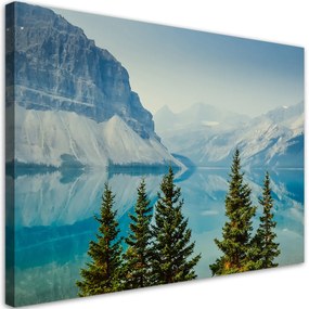Obraz na plátně, Mountains Lake Natura - 90x60 cm