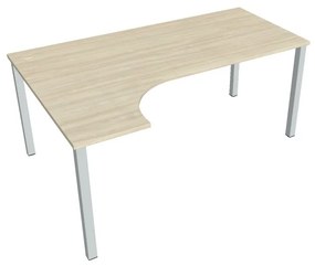Stůl ergo oblouk pravý 180×120/80 cm - Hobis Uni UE 1800 P Dekor stolové desky: akát, Barva nohou: Stříbrná