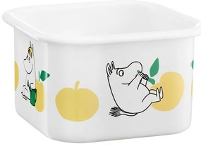 Dóza s víkem Moomin Joyful Apples 1l, smalt / bílo-žlutá