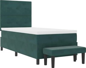 Postel s boxspringem s polštářem Tmavě zelená 200 x 80 cm samet 3344477