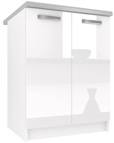 Kuchyňská skříňka Belini spodní 60 cm bílý lesk s pracovní deskou  INF SD2-60/0/WT/W/0/F