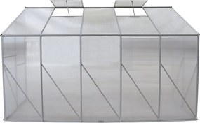 Zahradní skleník ke stěně, polykarbonát, 122x313x199 cm, MABON TYP 3