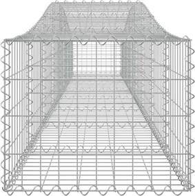 Klenuté gabionové koše 4 ks 400x50x40/60 cm pozinkované železo 3145919