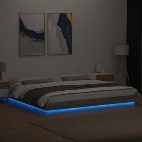 Rám postele s LED osvětlením šedý sonoma 200 x 200 cm kompozit 3281075