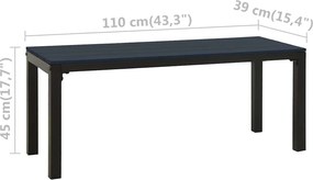 Zahradní lavice 110 cm ocel a WPC černá 317141