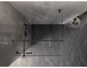 Mexen Lunar T, sklápěcí sprchový kout levý 110 x 110 cm, 8mm čiré sklo, profil grafit broušený, 834T-110-110-66-00-L
